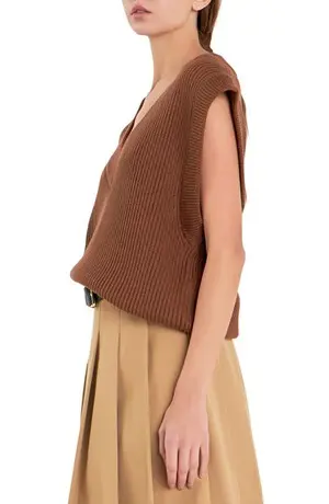 English Factory Sweater Vest - Chocolate