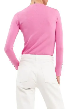 Endless Rose Button Cuff Sweater - Pink