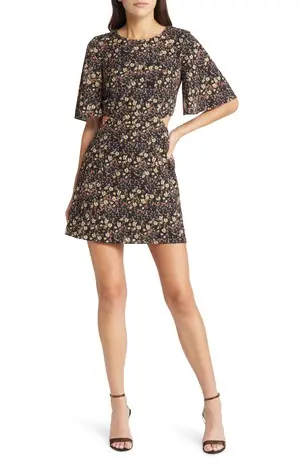 French Connection Hallie Verona Floral Print Cutout Dress