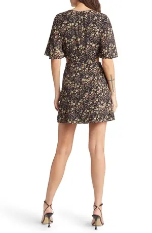 French Connection Hallie Verona Floral Print Cutout Dress