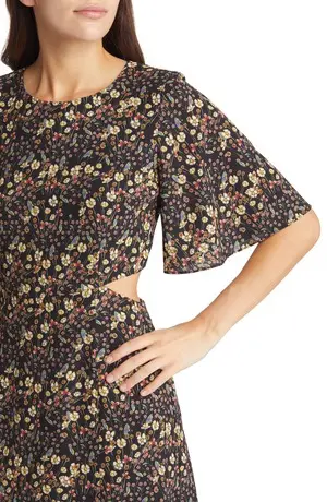 French Connection Hallie Verona Floral Print Cutout Dress