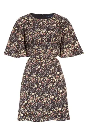 French Connection Hallie Verona Floral Print Cutout Dress