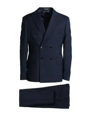 TAKESHY KUROSAWA Man Suit Pink Size 42 Polyester, Viscose, Elastane Dark Blue