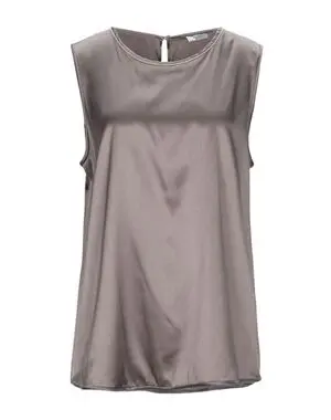 Peserico Silk & Elastane Sleeveless Top With Crystal Embellishments