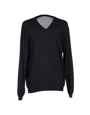 ZANONE ZANONE V-Neck Wool Blend Sweater Dark Blue