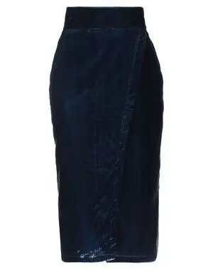 L' AUTRE CHOSE Midi Velvet Skirt - Midnight Blue