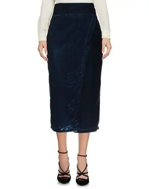 L' AUTRE CHOSE Midi Velvet Skirt - Midnight Blue