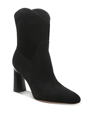 Vince Vince Women's Harlow Pull On High Heel Booties Black Suede