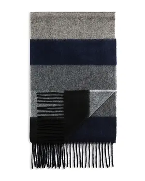 Bloomingdale'S Color Blocked Stripe Oversized Cashmere Scarf Exclusive - Sky