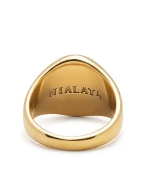 NIALAYA JEWELRY Lion Crest Signet Ring