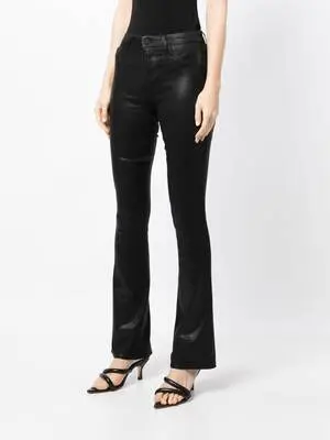 L'Agence Selma Boot-cut Waxed Jeans