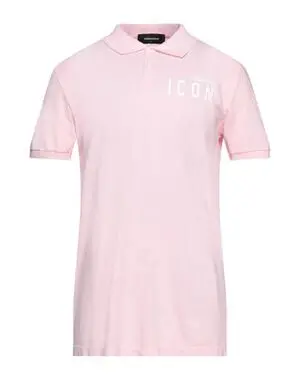 Dsquared2 Man Polo Shirt White Size Xl Cotton Pink