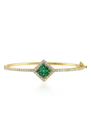 MINDI MOND Clarity Cube Emerald & Diamond Bracelet