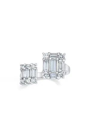 MINDI MOND Clarity Dual Cube Diamond Ring - 18k Wg