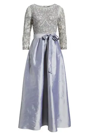 Pisarro Nights Sequin Bodice Gown - Silver