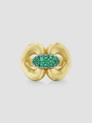 JENNA BLAKE Nautical 18k Yellow Gold & Ring - Emerald