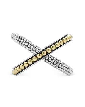 Lagos 18k Gold And Sterling Silver Enso X Ring
