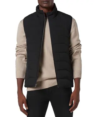 Andrew Marc Garrick Water Resistant Puffer Vest - Black