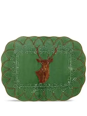 BORDALLO PINHEIRO Bosque' Deer Tray - Green