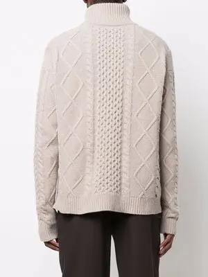 Nanushka Button-collar Cable-knit Jumper