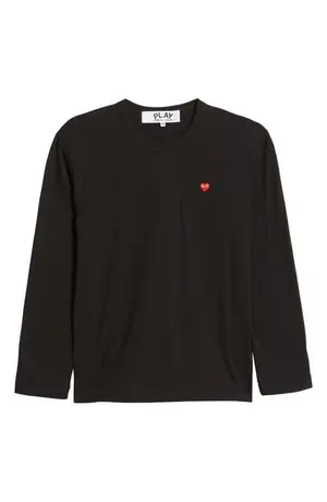 Comme Des Garçons Heart Long Sleeve Cotton T-shirt