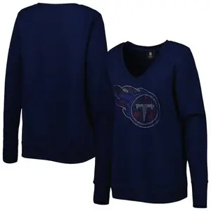 CUCE Tennessee Titans Deep V-neck Pullover Sweatshirt - Navy