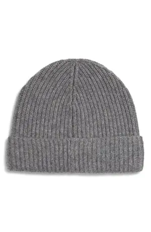 ANDREW STEWART Andrew Stewart Cashmere Ribbed Beanie 020gry