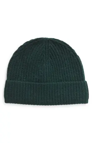ANDREW STEWART Andrew Stewart Cashmere Ribbed Beanie Green