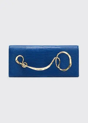 Alexis Bittar Alexis Bittar Twisted Side Handle Clutch Cobalt