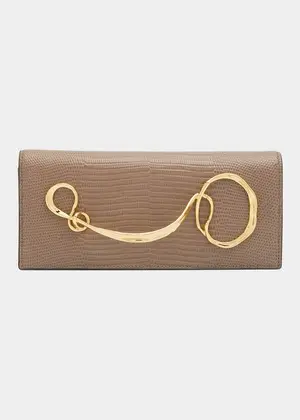 Alexis Bittar Alexis Bittar Twisted Side Handle Clutch Taupe