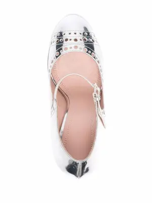 Giambattista Valli Punched Hole Heeled Pumps - Silver