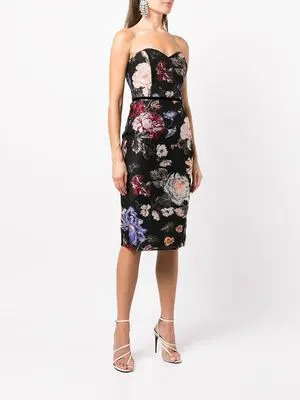 Marchesa Floral Fil-coupé Dress