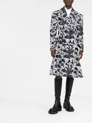Comme Des Garçons Floral Jacquard Double-breasted Coat