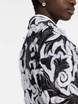 Comme Des Garçons Floral Jacquard Double-breasted Coat