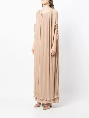 BARUNI Sleeveless Long Dress-cape Set - Brown