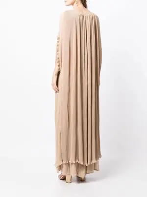 BARUNI Sleeveless Long Dress-cape Set - Brown