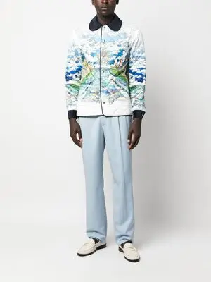Casablanca Graphic-print Quilted Jacket - White