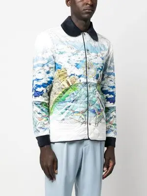 Casablanca Graphic-print Quilted Jacket - White