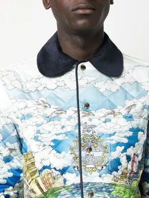 Casablanca Graphic-print Quilted Jacket - White
