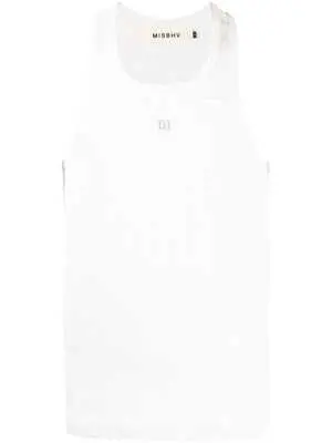 MISBHV Crew-neck Racerback Tank Top - White
