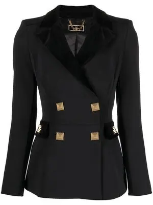 ELISABETTA FRANCHI Stud-embellished Double-breasted Blazer