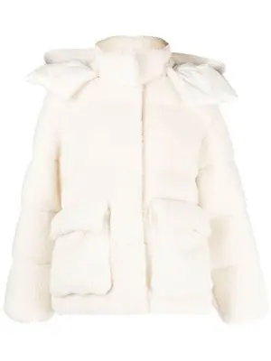 Off-White Arrows Fleece-texture Puffer Jacket