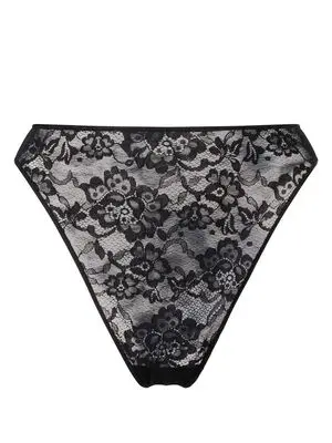 Oseree Floral-lace High Waisted Briefs - Black