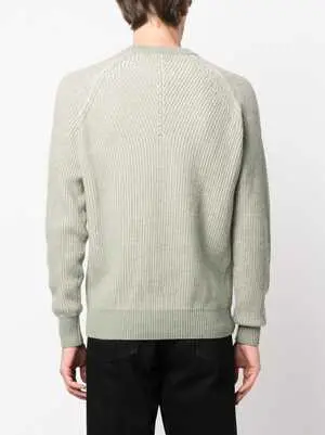 ROBERTO COLLINA Ribbed Knit Crew-neck Jumper - Green
