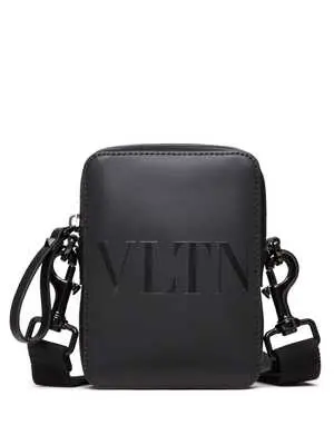 Valentino Garavani Vltn Leather Shoulder Bag - Black