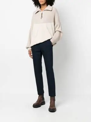 Brunello Cucinelli Panelled Knitted Leather Jumper
