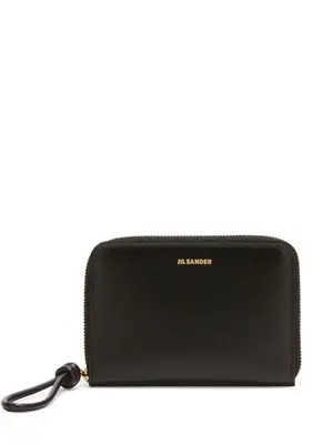 JIL SANDER All-around Zip Leather Wallet - Black
