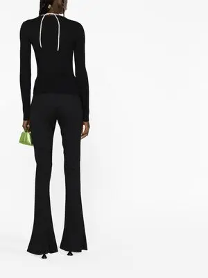Giuseppe Di Morabito Ribbed-knit Top With Crystal Embellishments - Black