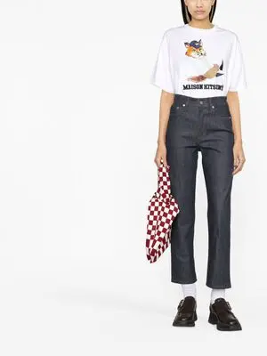 Maison Kitsuné Straight-leg Cropped Jeans