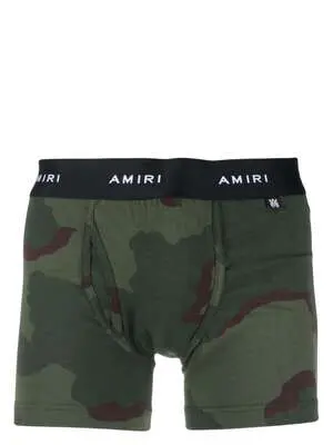 Amiri Logo-waistband Camouflage Boxers - Green